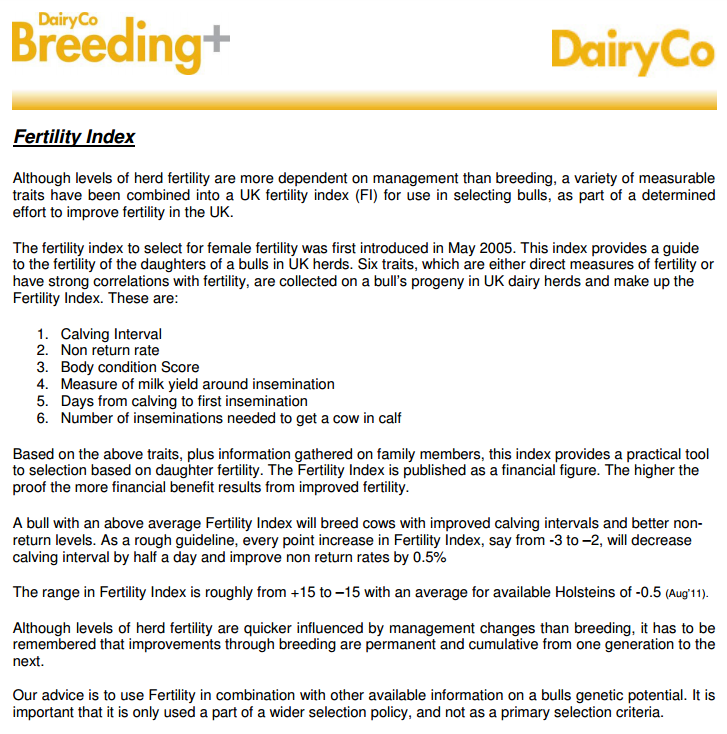 fertility index factsheet - Synetics